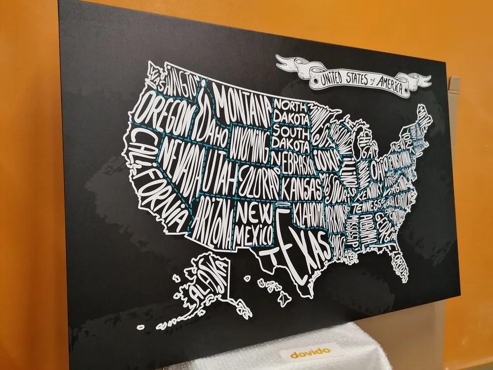 Obraz moderní mapa USA - 60x40 cm