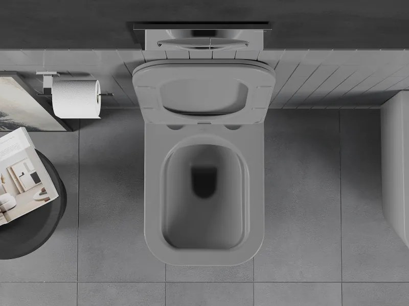 Mexen Teo WC Rimless s WC deskou slim, duroplast, světle šedá matná, 30854061