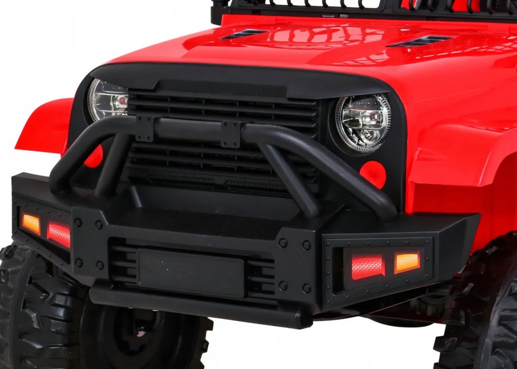 Ramiz Autíčko Jeep Dark Night na baterie pro děti červené + pomalý start + EVA kola + LED audio