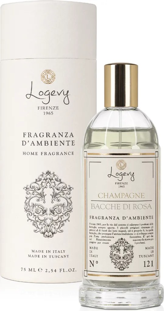 Logevy Firenze 1965 interiérový parfém Champagne & Bacche di Rosa, 75 ml