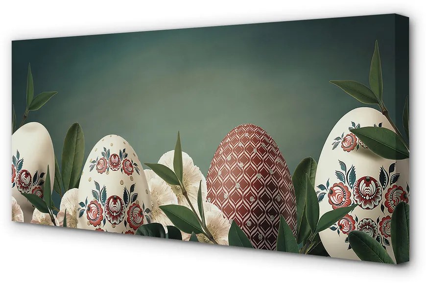 Obrazy na plátně Listy vejcem květiny 100x50 cm