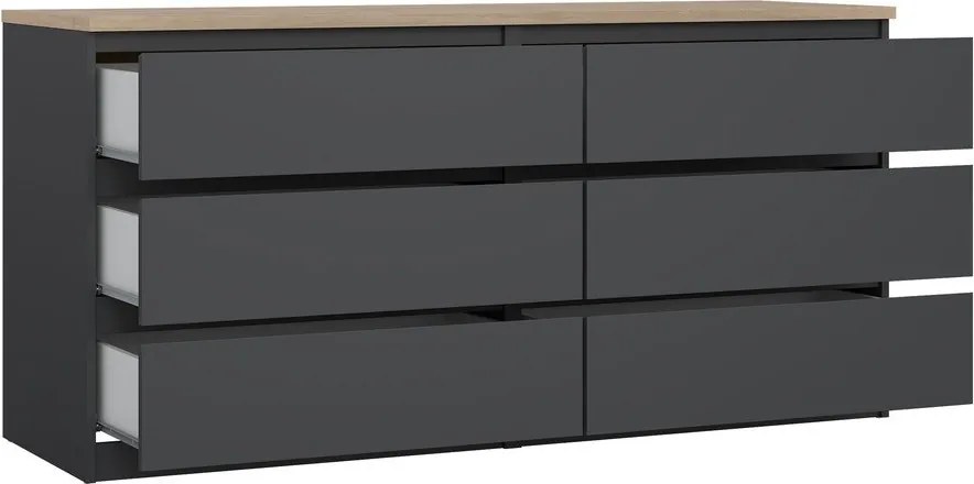 Tmavě šedá komoda 154x76x50 cm Naia – Tvilum