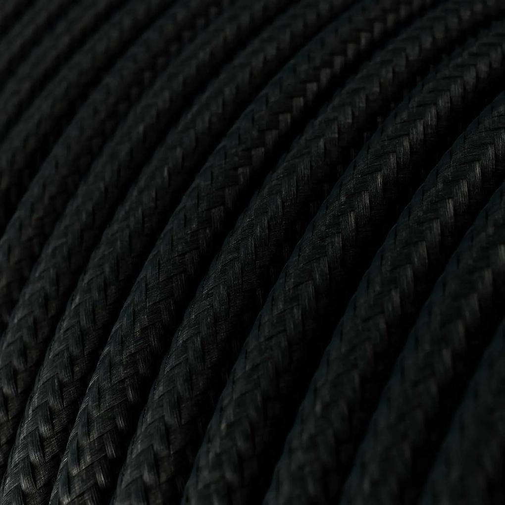 creative cables Závěsná lampa s textilním kabelem, stínidlem Tub-E14 a kovovými detaily Barva: Černá