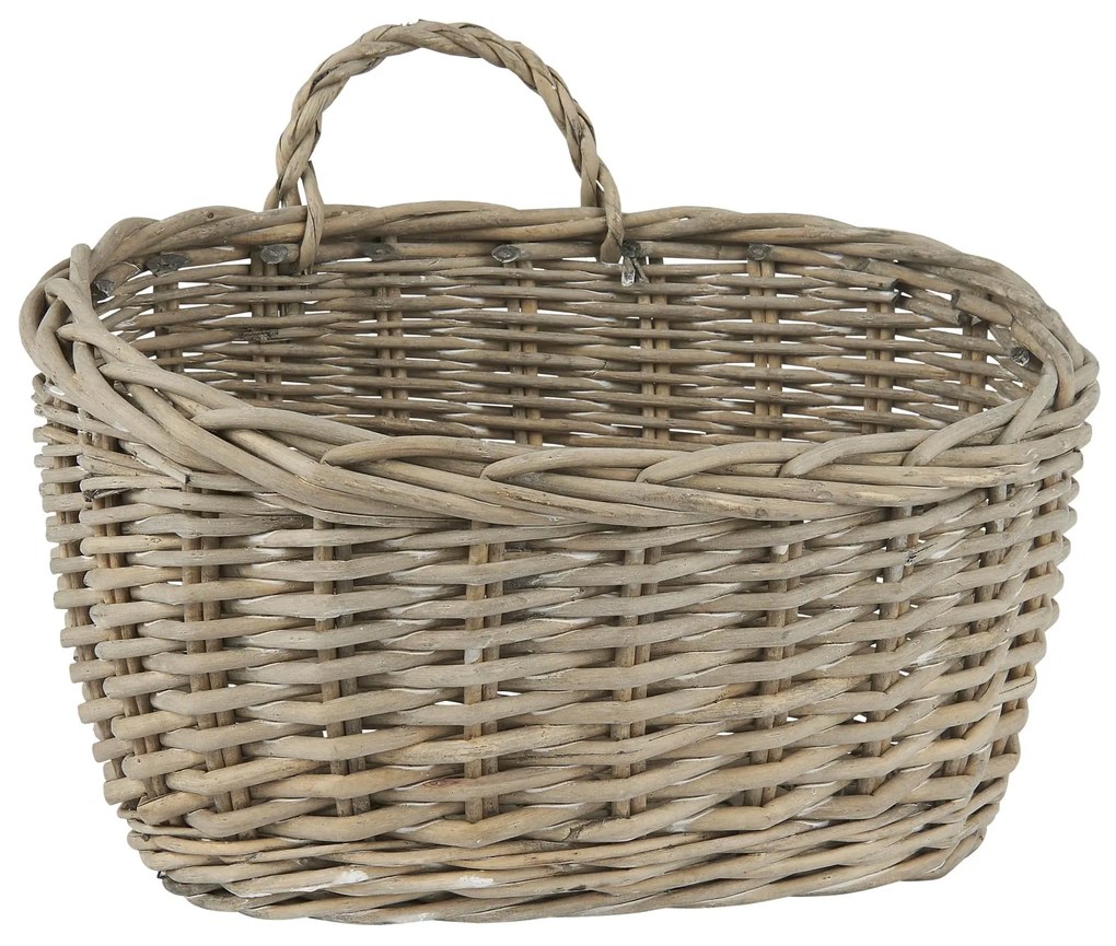 IB LAURSEN Proutěný závěsný košík Willow Basket, šedá barva, přírodní barva, proutí