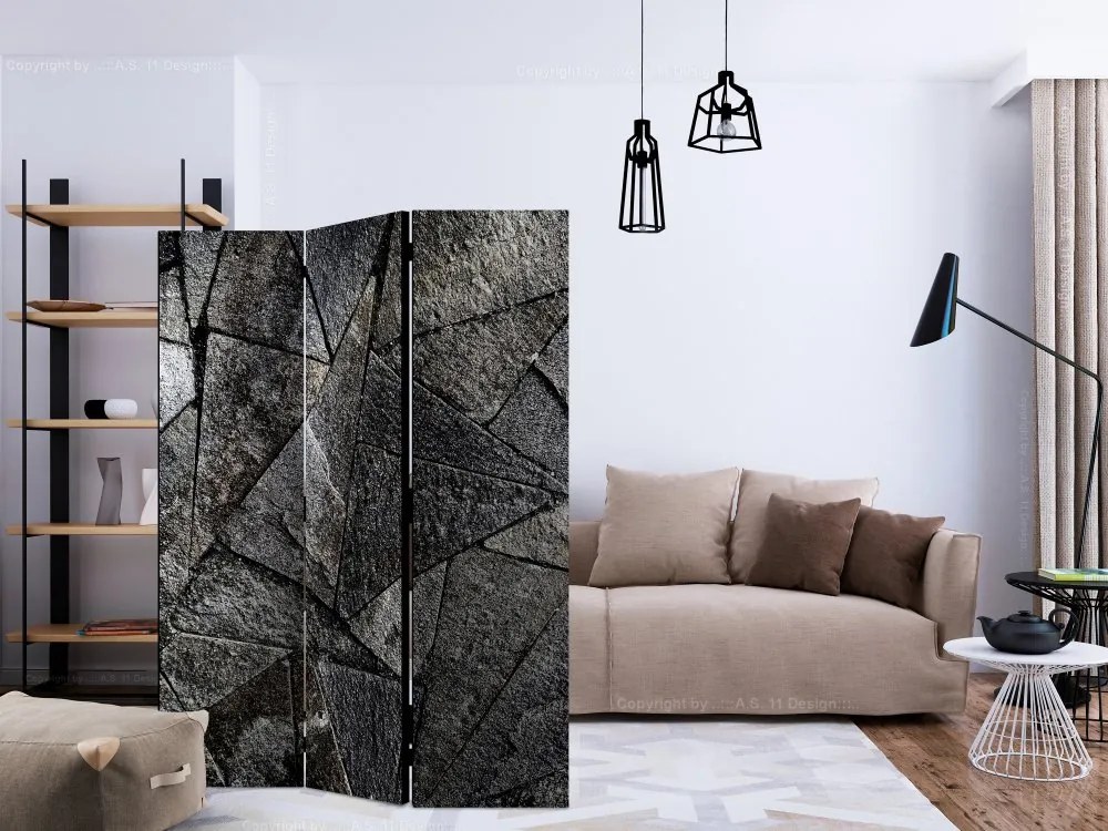 Paraván Pavement Tiles (Grey) Dekorhome 135x172 cm (3-dílný)