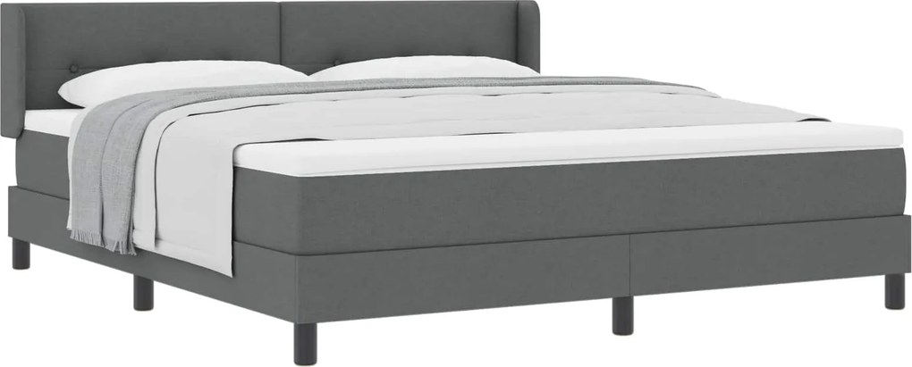 Postel s boxspringem s čelo Tmavě šedá 200 x 180 cm textil 3341119