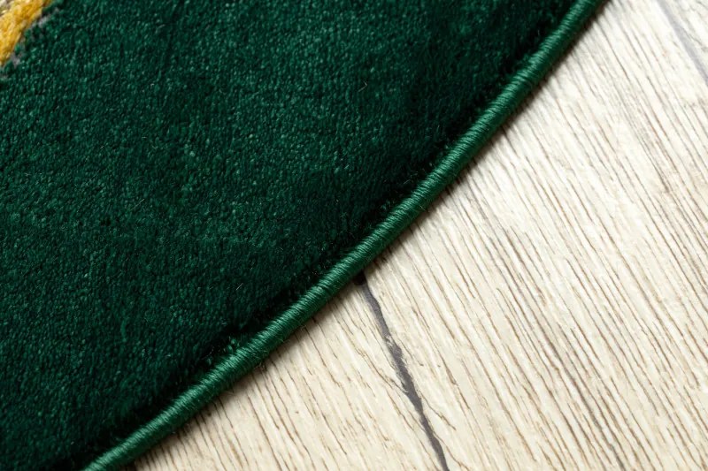 Dywany Łuszczów, Kusový koberec Emerald 1013 green and gold kruh, 160x160 (průměr) kruh, zelená, chodba / předsíň