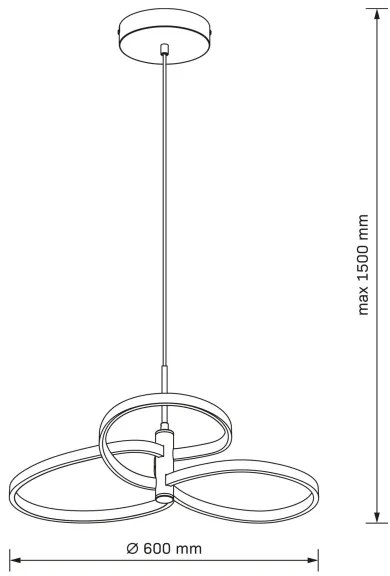 LED Lustr na lanku RIBBON LED/25W/230V 4000K černá