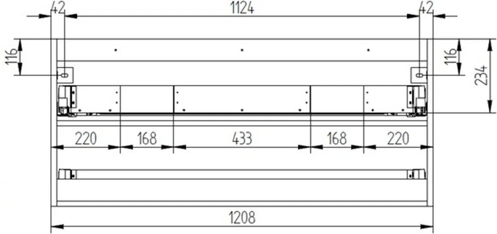 Mereo Mereo, Aira, koupelnová skříňka s keramickým umyvadlem 121 cm, bílá, dub, šedá, CN743