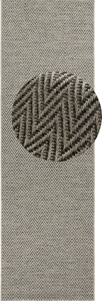Behúň Nature 104269 Grey / Anthracite – na von aj na doma, 80x250, šedá, chodba / predsieň, BT Carpet