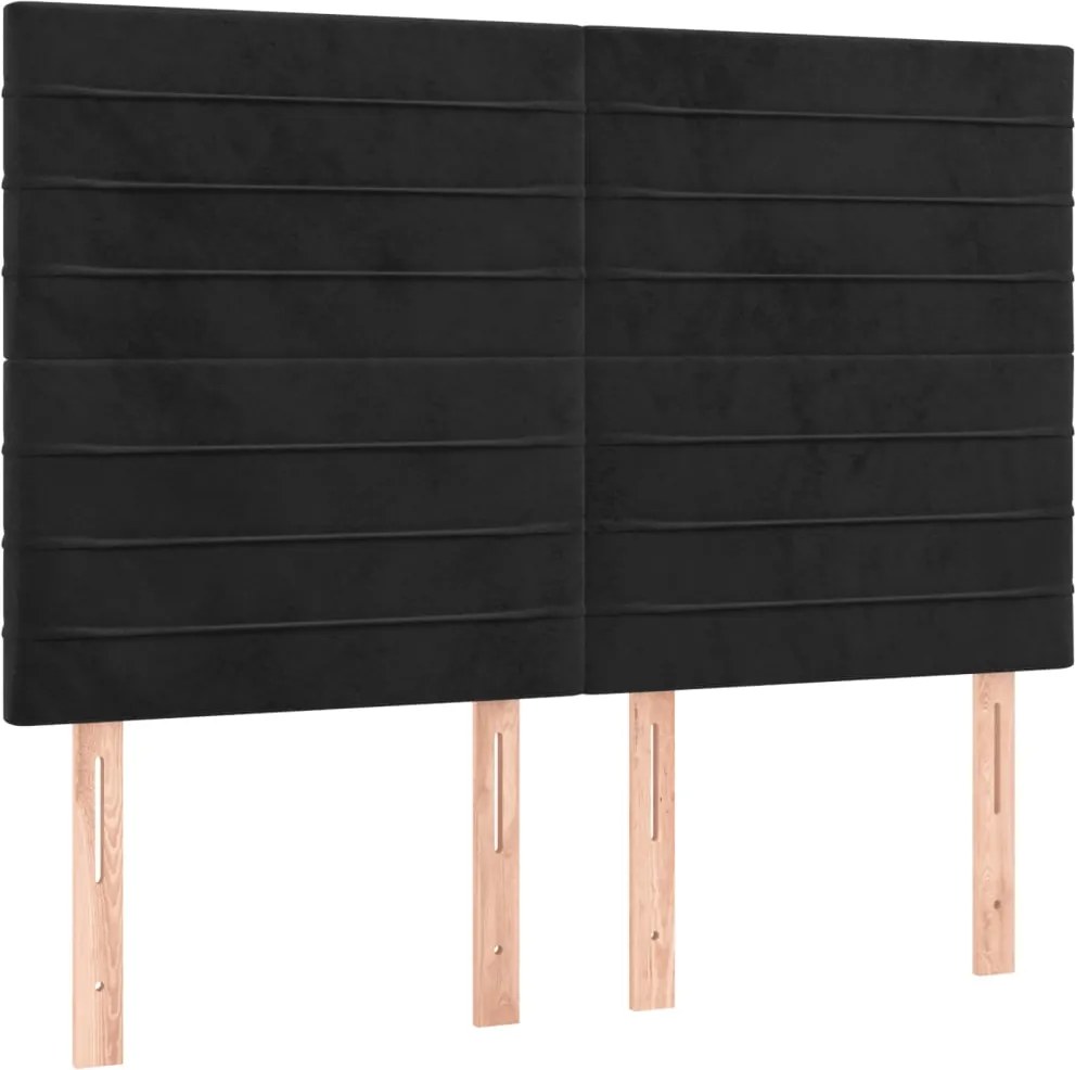 Box spring postel s matrací a LED černá 140x200 cm samet 3136187