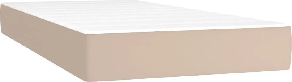 vidaXL Box spring postel s matrací a LED 80 x 200 cm umělá kůže [3134134] Barva: cappuccino