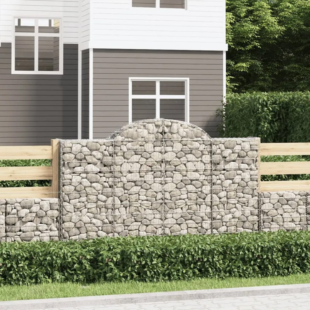 Klenuté gabionové koše 5 ks 200x50x120/140cm pozinkované železo 3146344