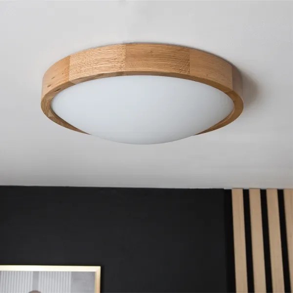 Brilagi - LED Stropní svítidlo CARVALHO SLIM 2xE27/15W/230V dub pr. 37 cm
