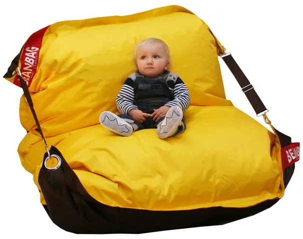 Beanbag Sedací vak 189x140 duo brown - yellow