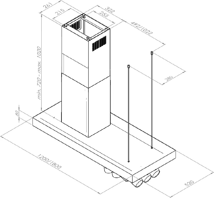 Ciarko Design Odsavač par Ciarko Design Minimal 2.180 (CDW1802C+U)