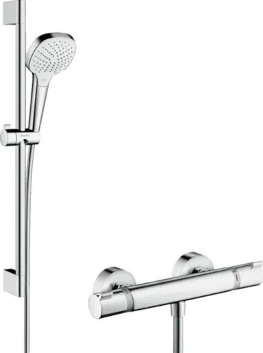 Hansgrohe Raindance Select E sprchový systém na stěnu s termostatickou baterií bílá/chrom 27081400
