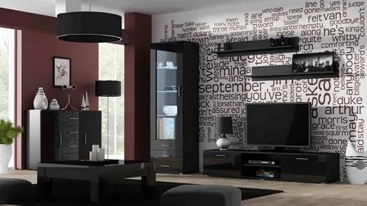 Cama Meble Obývací stěna SOHO 2 Barva: černá, Délka TV stolku: 140cm