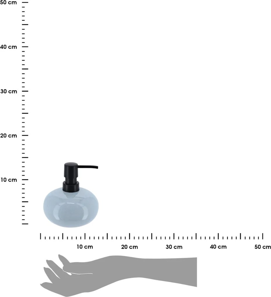 Dávkovač mýdla Laveo, modrá/s černými prvky, 400 ml