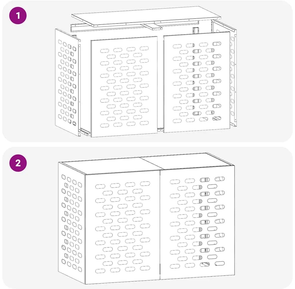 vidaXL Ochrana klimatizace Bílá 100 x 50 x 70 cm Ocel