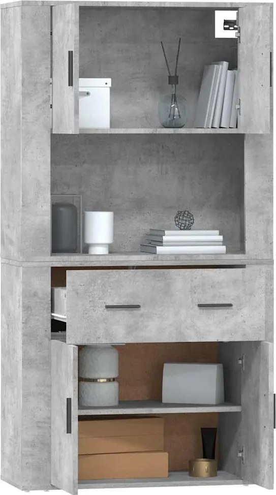 Skříň highboard betonově šedá kompozitní dřevo 3185371
