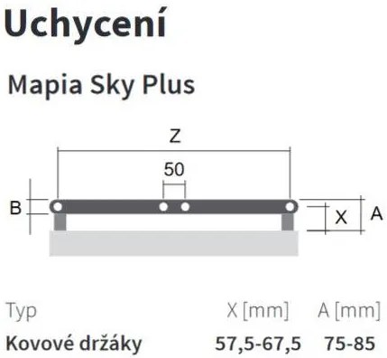 Isan Mapia Sky Plus 1200 x 600 mm koupelnový radiátor bílý