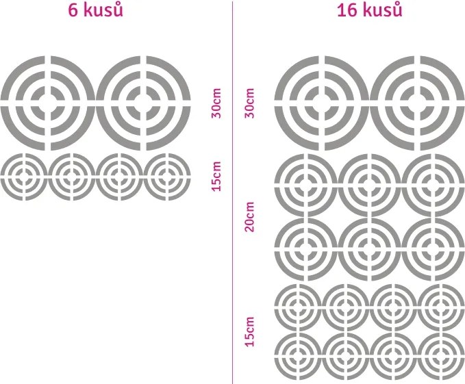 WALLVINIL Samolepky na zeď - Terče Barva: Béžová, Velikost: 6 kusů