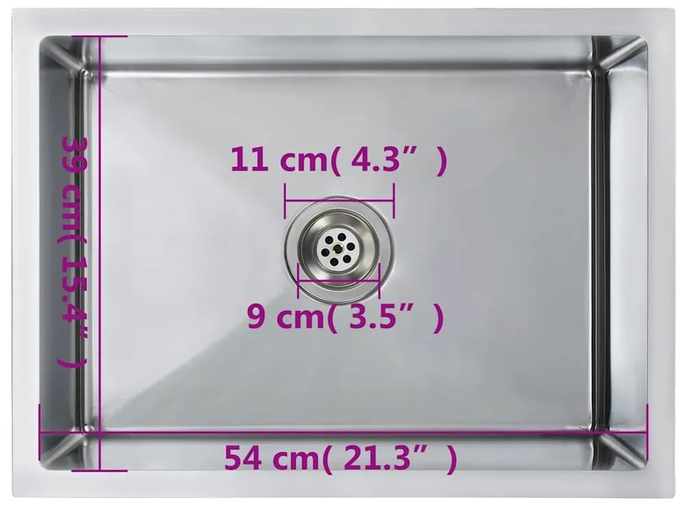 vidaXL Marketos Ručně vyrobený kuchyňský dřez nerezová ocel
