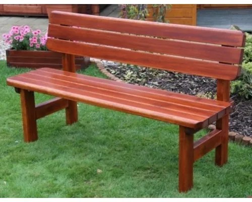 Dřevěná zahradní lavice ROVNÁ s opěradlem - 3D5502