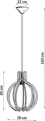 Lustr SOLLUX Arancia E27 1x60W bez zdroje SL.0391 přírodní dřevo