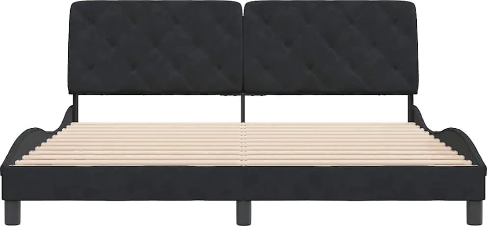 Rám postele bez matrace černý 180 x 200 cm samet 3207937