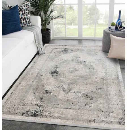 Moderní koberec TULS strukturální, střapce 51321 Vintage, rámu, růži velikost 120x170 cm | krásné koberce cz