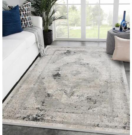 Moderní koberec TULS strukturální, střapce 51321 Vintage, rámu, růži velikost 280x370 cm | krásné koberce cz