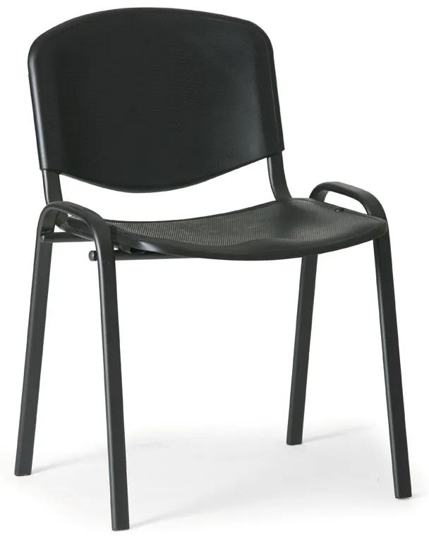 Plastová židle ISO - černé nohy, černá