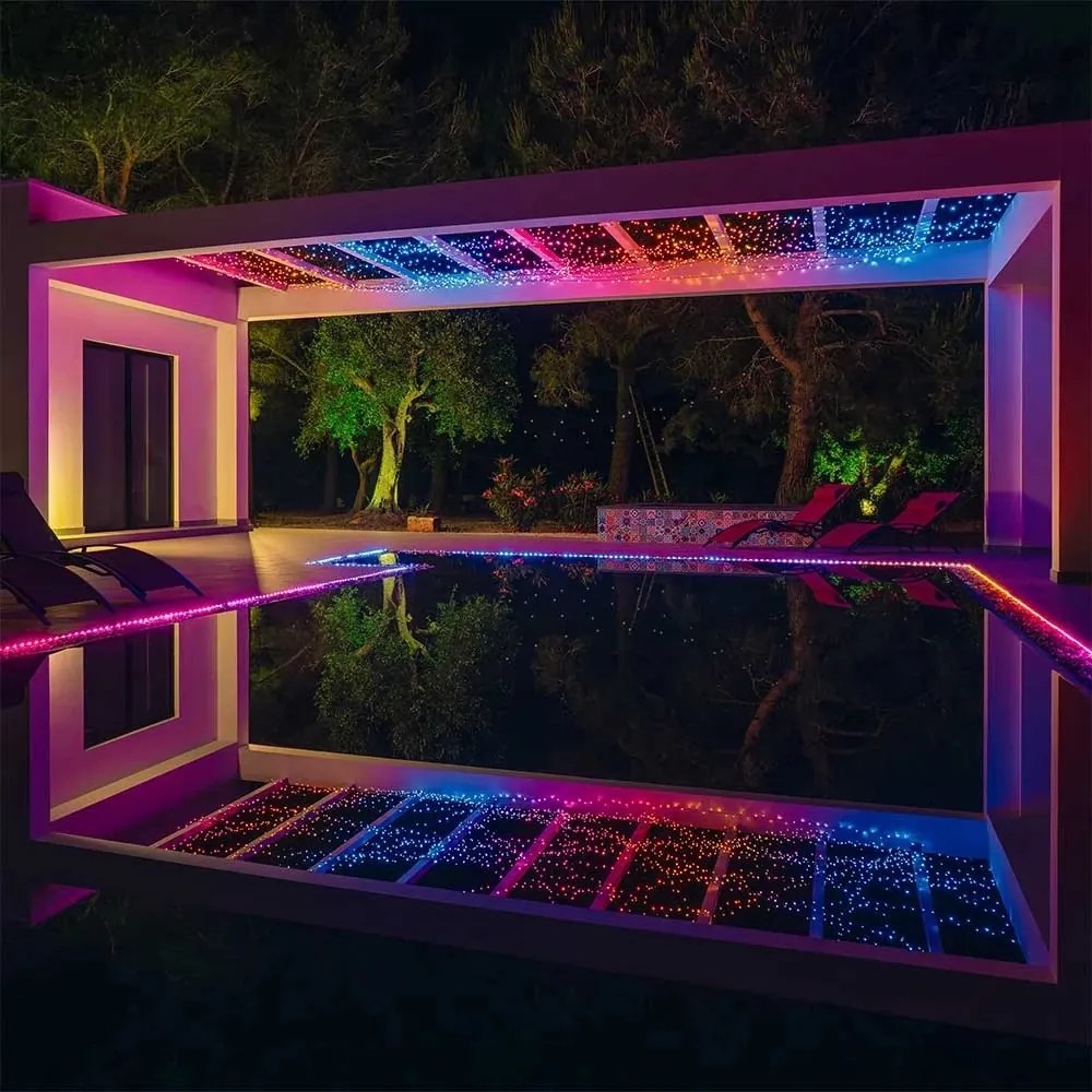 Barevná světýlka venkovní Twinkly strings 25 m Dual Pro, 2× 125 LED RGB, černý kabel, IP44, 2× 12,5 m