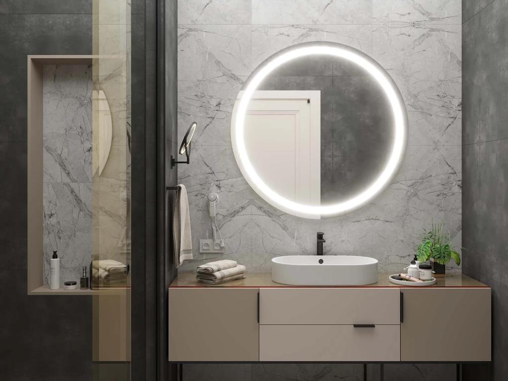 Kulaté zrcadlo do koupelny s LED osvětlením C4 premium