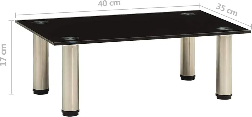 322758  TV Stand Black 40x35x17 cm Tempered Glass 322758