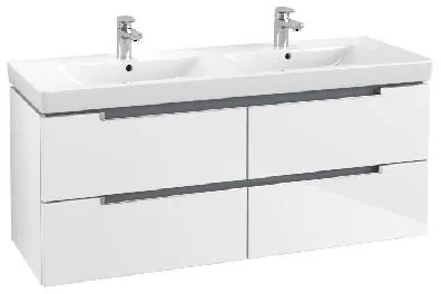 Villeroy & Boch Subway 2.0 - Umyvadlová skříňka, 1287x520x449 mm, Glossy White A69900DH