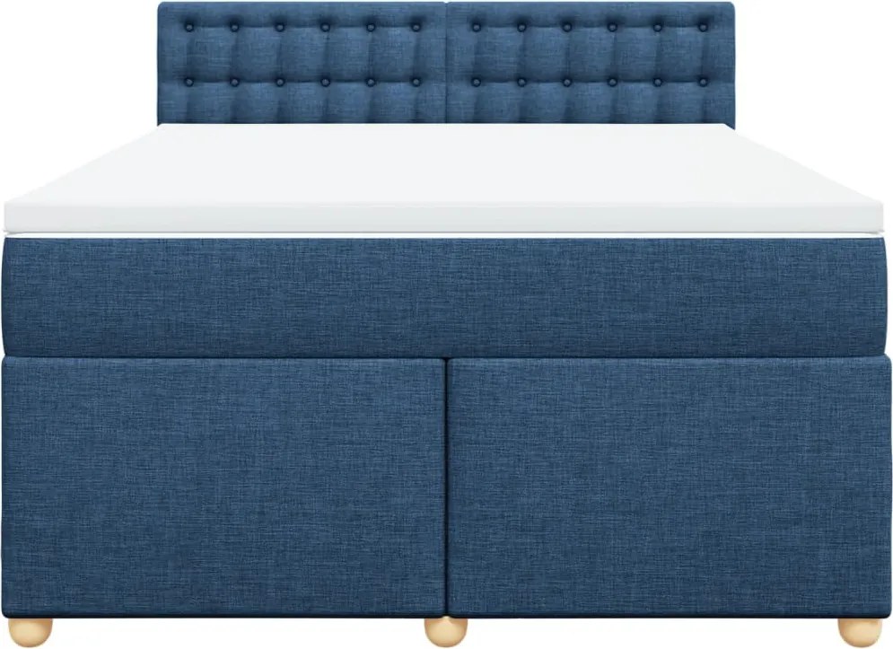 Box spring postel s matrací modrá 140x200 cm textil 3286723