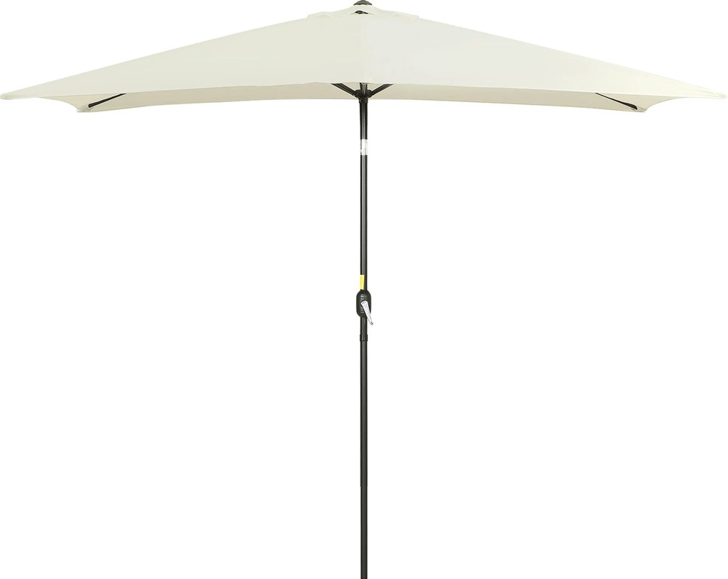 Zahradní slunečník Outsunny 195 cm x 295 cm s hliníkovým sloupem a nastavitelným úhlem, Anti-UV slunečník pro zahradní terasu Krémový | Aosom