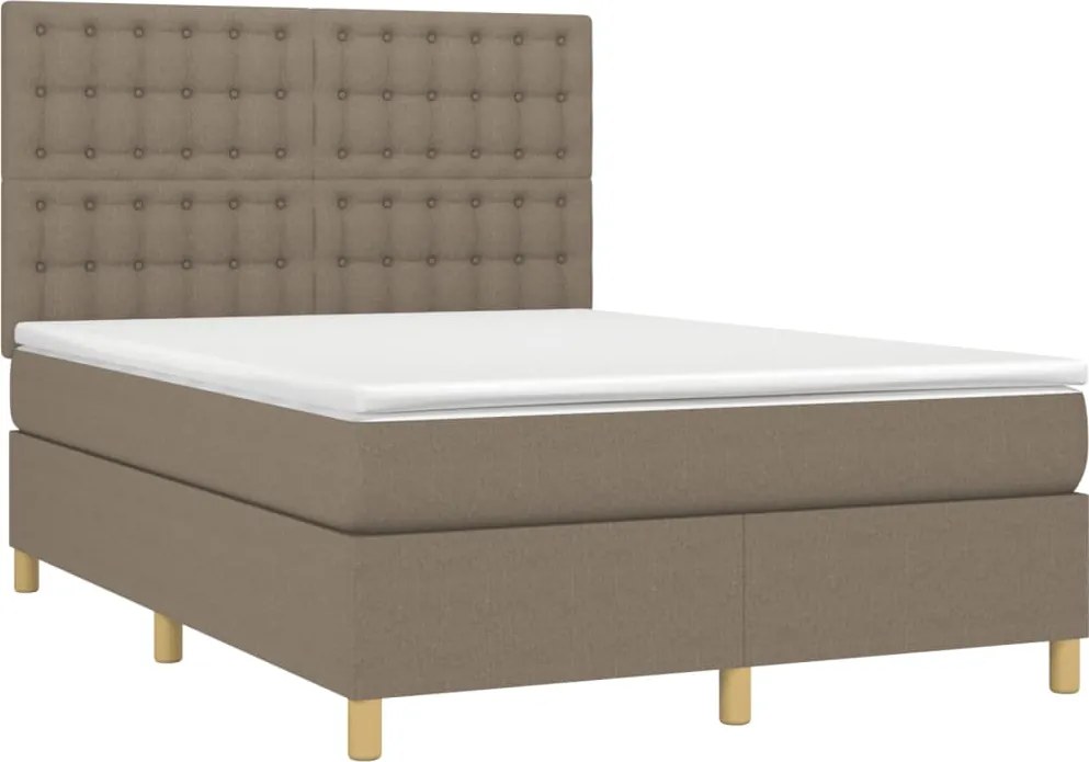 Box spring postel s matrací taupe 140x200 cm textil 3142661