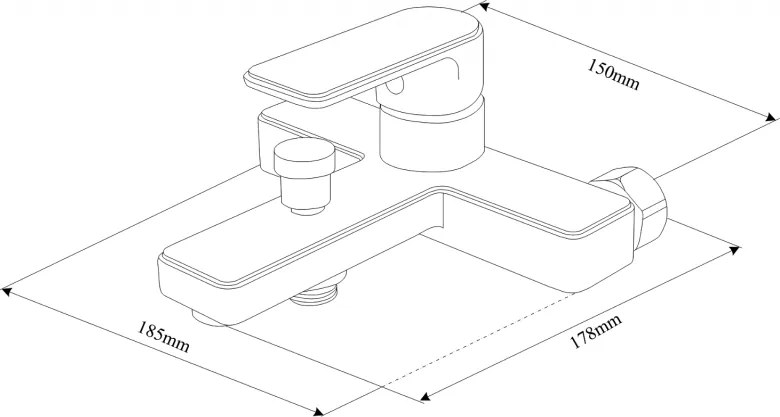 Mexen MINO - vanová baterie, černá, 72430-70