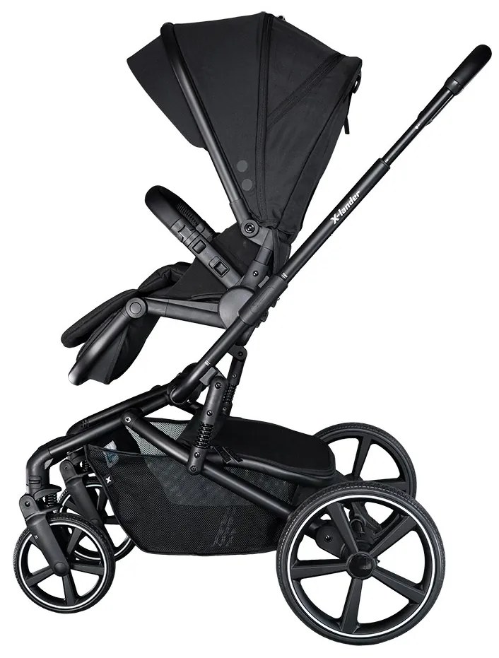 Kombinovaný kočárek s velkými koly 2v1 X-lander Cruiser 2.0 Cool Black 2025