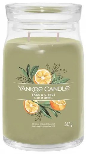Aromatická svíčka, Yankee Candle Signature Sage & Citrus, hoření až 90 hod