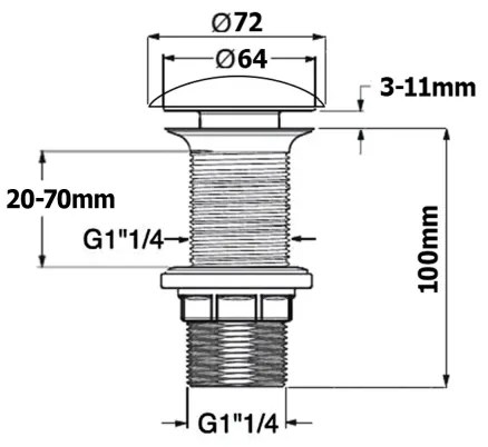 Isvea - Umyvadlová výpusť pr. 7,2 cm matná černá