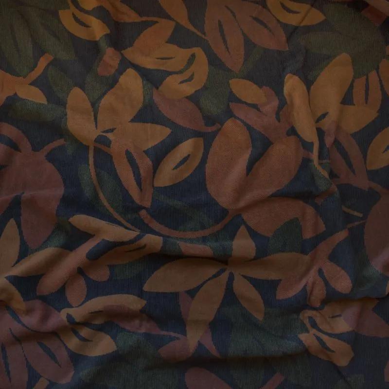 SCANquilt pléd VELURO podzimní listy černorezavá střední 150 x 200 cm