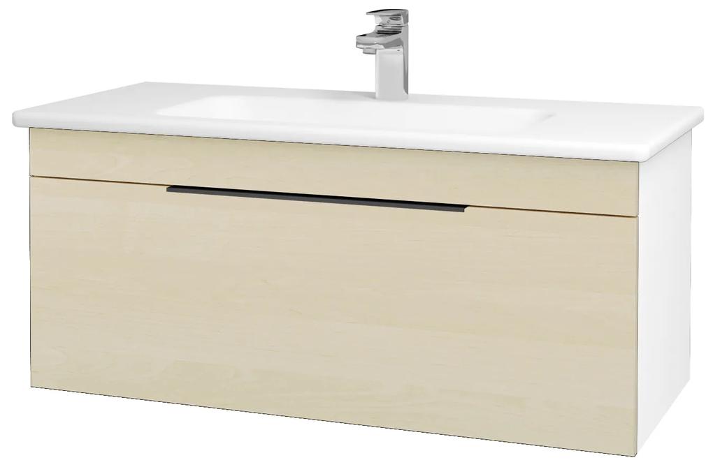 Dřevojas Koupelnová skříň ASTON SZZ 100 Varianta: N01 Bílá lesk / Úchytka T02 / D10 Borovice Jackson