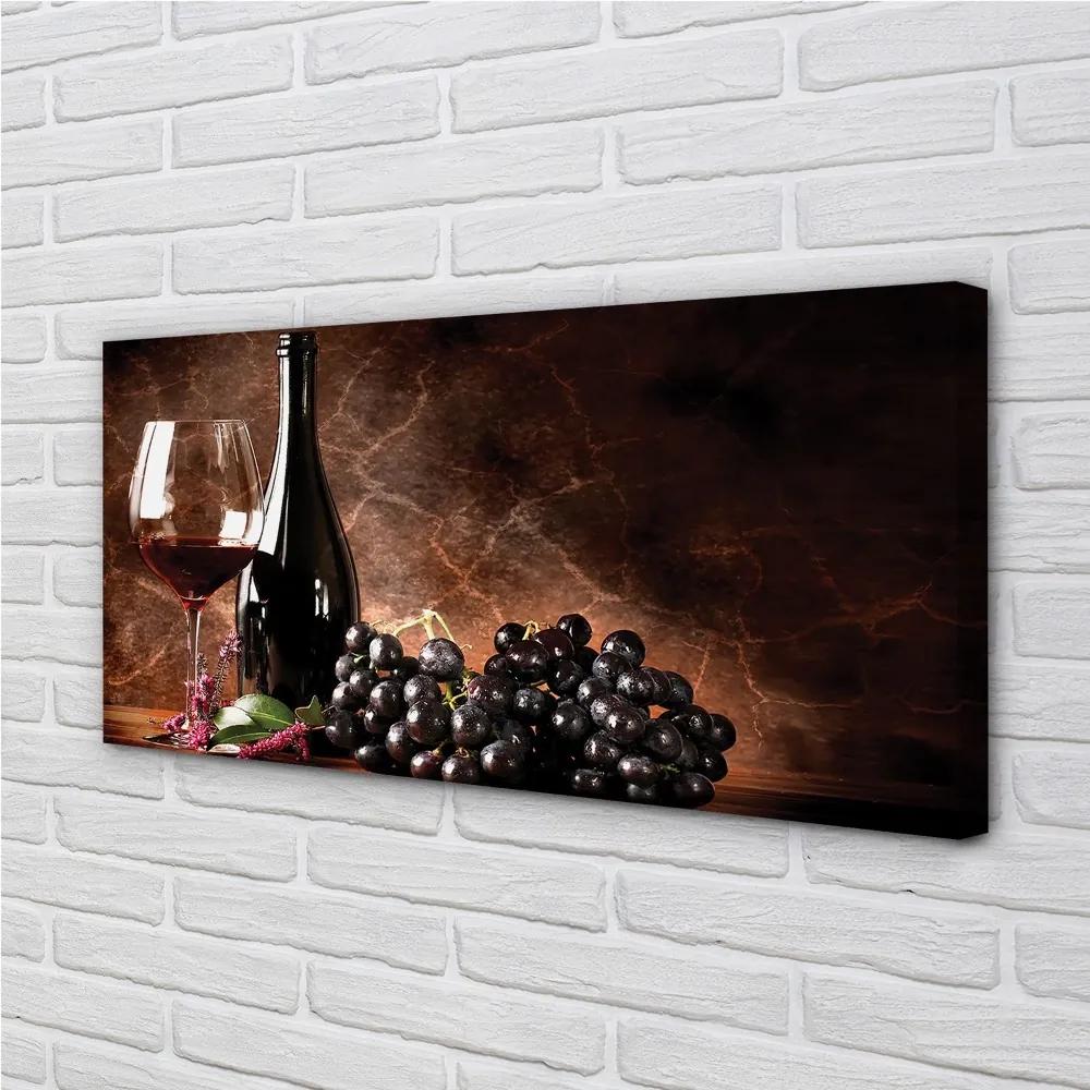 Obrazy na plátně sklenice vína 125x50 cm