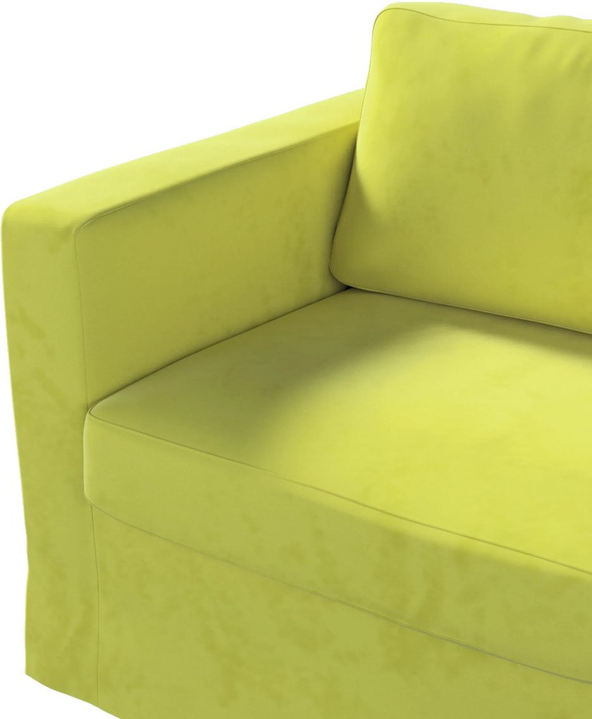 Potah na pohovku IKEA Karlstad 2-místná , nerozkládací, dlouhý barva zelená látka lesklé, sametová