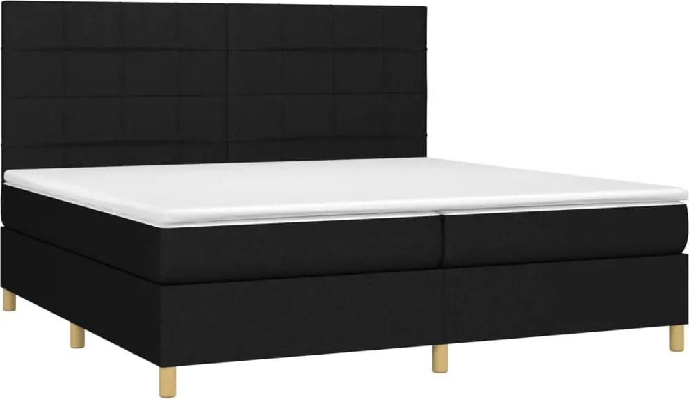 Box spring postel s matrací černá 200x200 cm textil 3142363